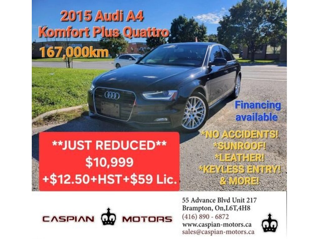 2015 Audi A4 4dr Sdn Auto Komfort plus quattro - Brampton
